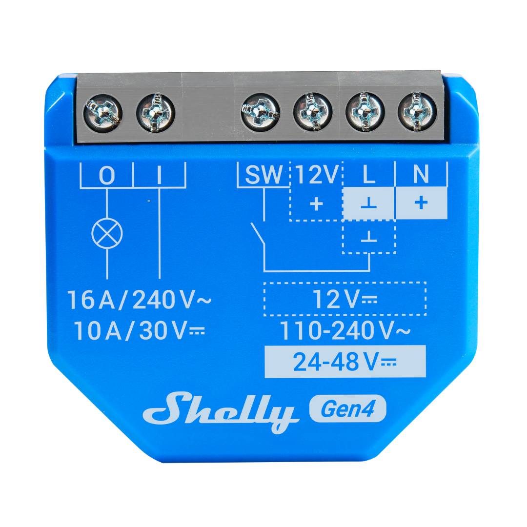 Shelly 1 Gen4. Smart relay switch, 1 channel 16A, dry contacts. Wi-Fi ...