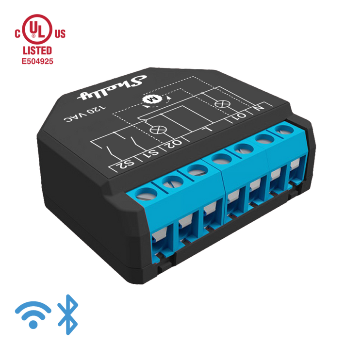 Shelly Plus 2 PM UL. One-phase, two channel smart relay with power con ...