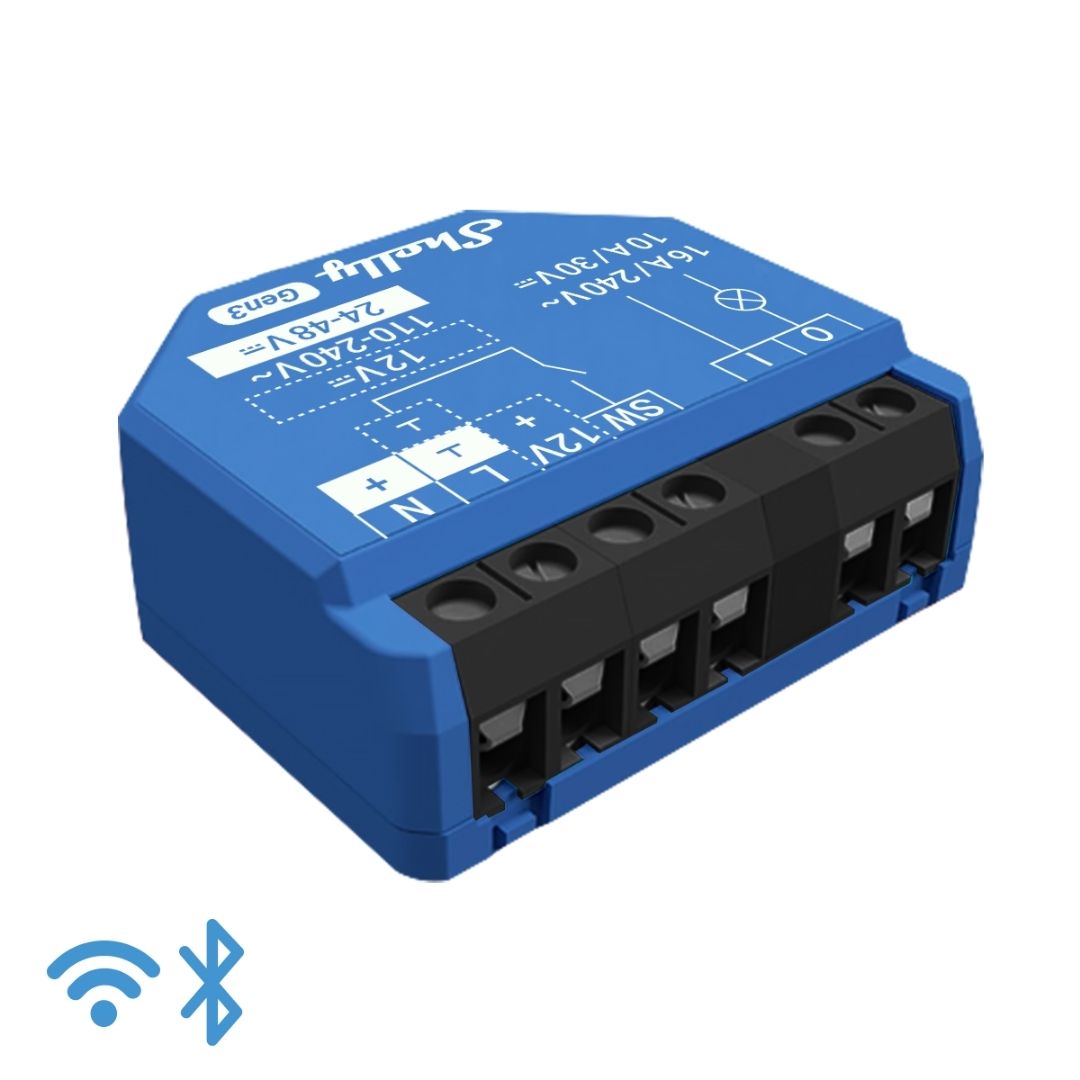 Shelly 1 Gen3. Wi-Fi smart relay switch, 1 channel 15A, dry contacts ...